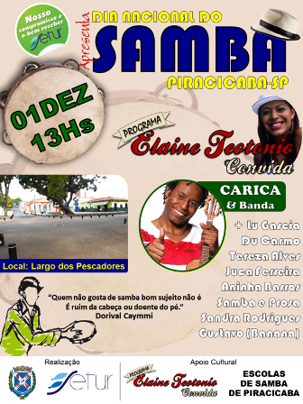 Dia Nacional do Samba é comemorado no Largo dos Pescadores – Portal do Município de Piracicaba